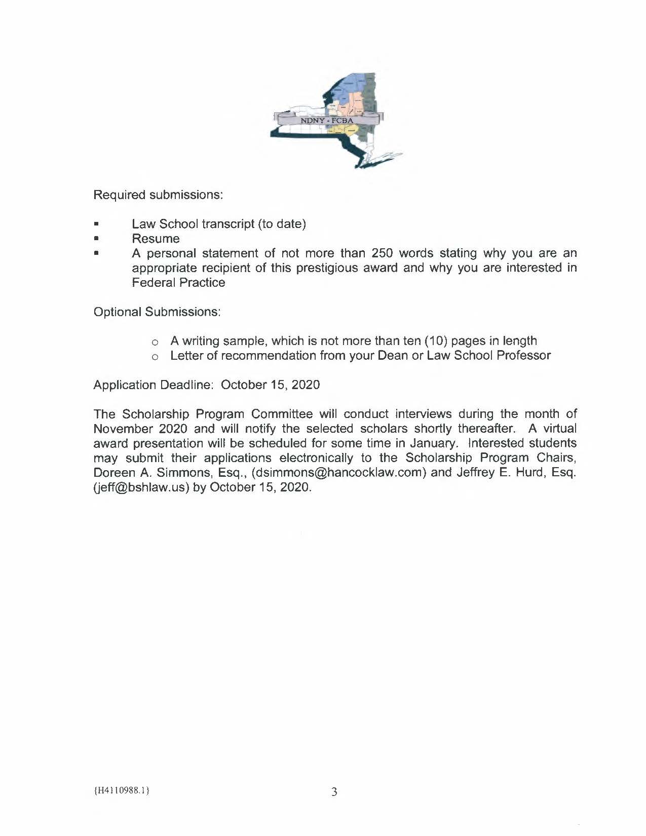 Application for Hon. Frederick J. Scullin, Jr. Scholarship Program 2020 ...